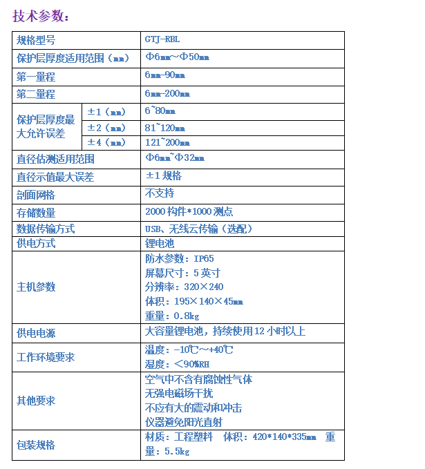 GTJ-RBL钢筋保护层测定仪 - 科盛达